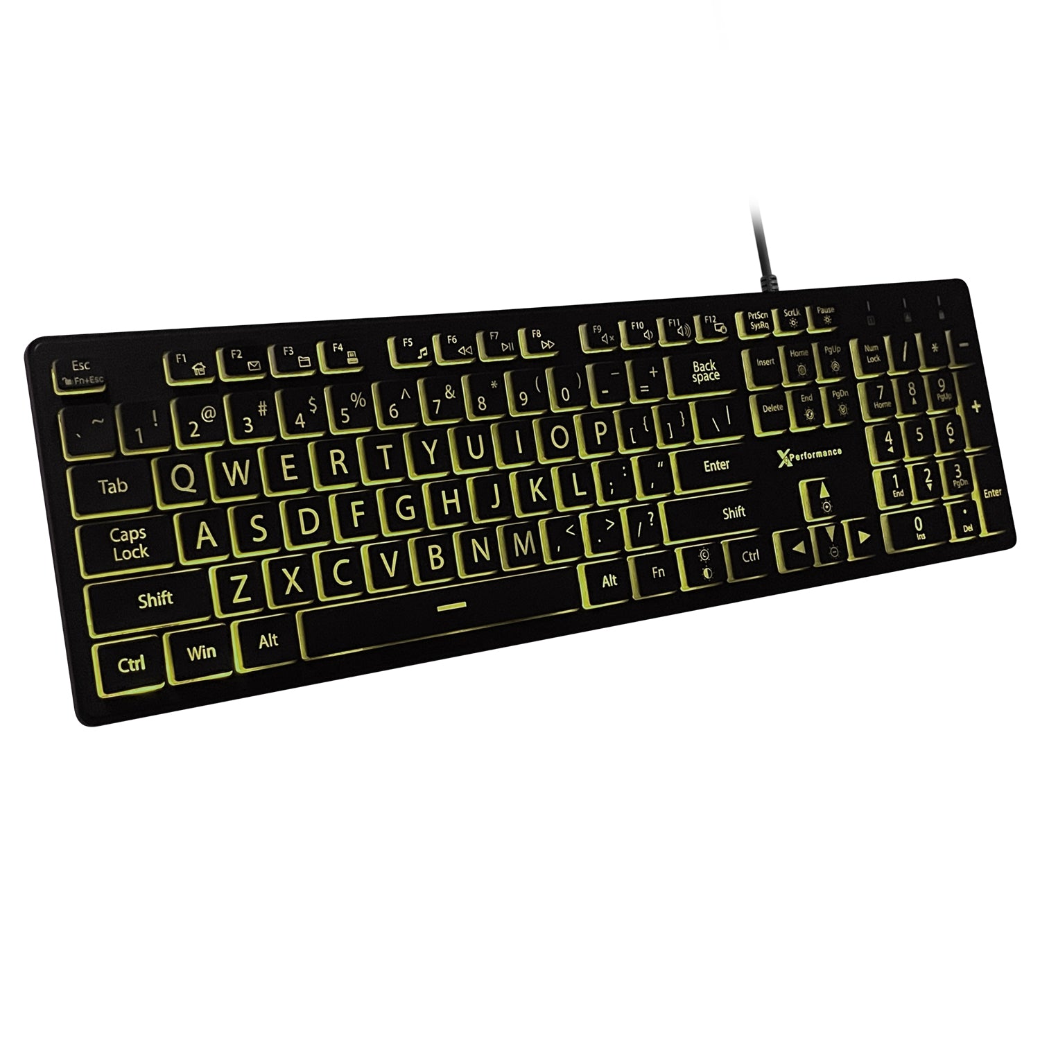 X9 Large Print Backlit Wired Keyboard – X9 Performance