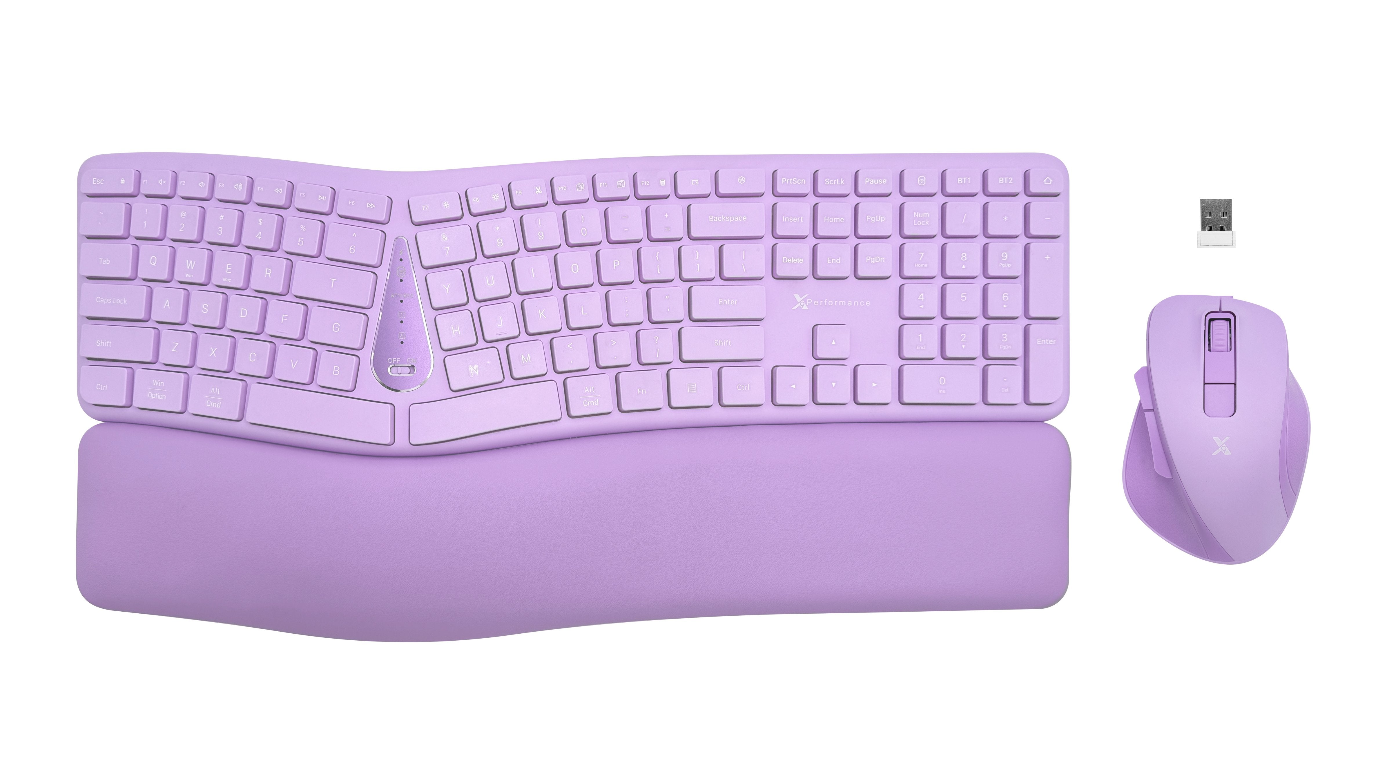 X9 Ergonomic Wireless Keyboard and Mouse Combo - Purple – X9 Performance